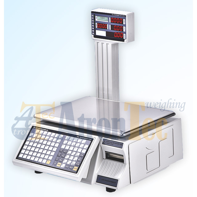 Barcode Label Printing Scale for Supermarket with Pole and Double Side ...
