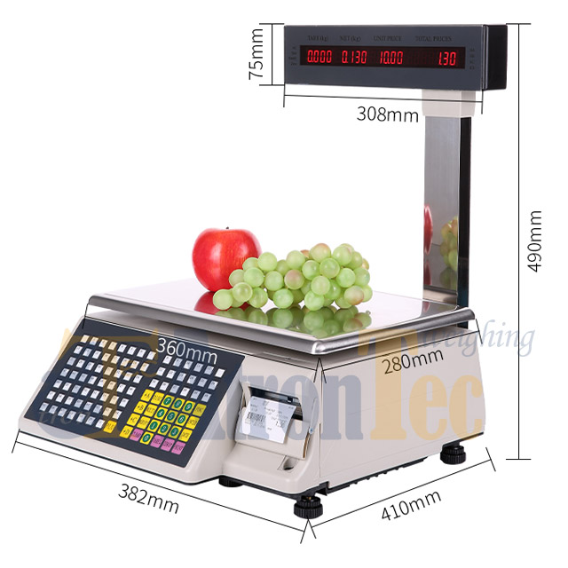 30kg Capacity LED Display Barcode Printing Scale for Supermarket and ...
